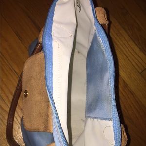 Longchamp | Bags | Longchamp Le Pliage Medium Light Blue Canvas Tote ...